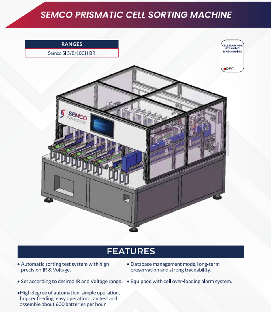 Prismatic Cell Sorting Machine for Lithium Battery Quality